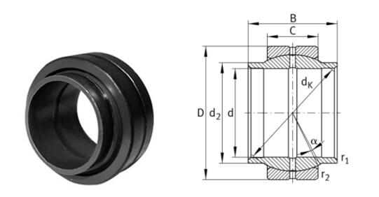 GE25-LO Spherical Plain Bearing (Size:25x42x25mm), GE25-LO bearing ...