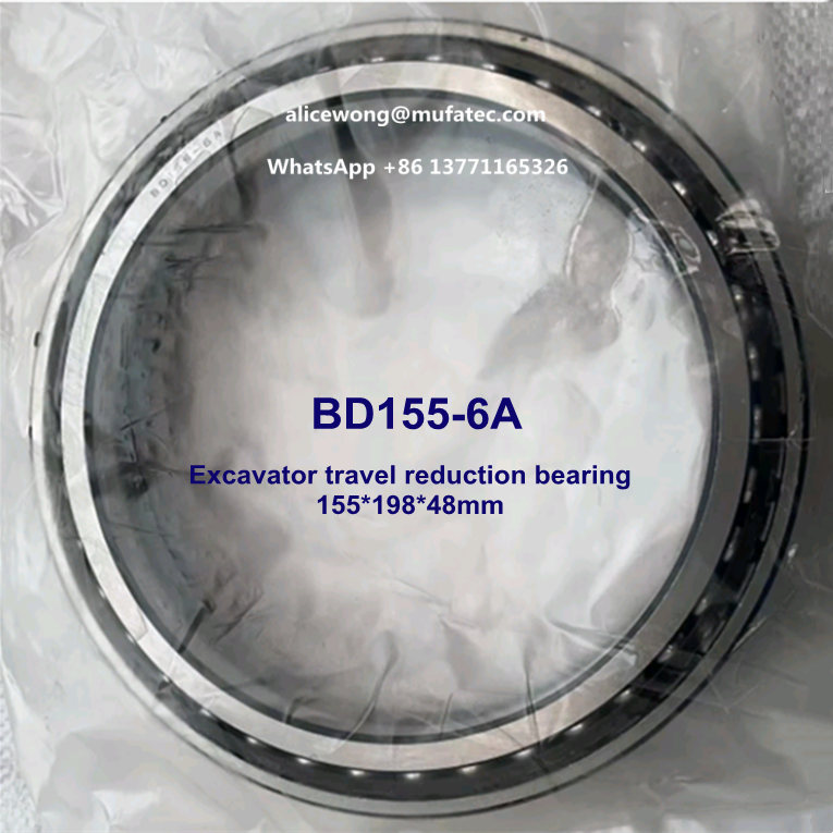 BD155-6A Excavator Bearing Double Row Nylon Cage Angular Contact Ball ...