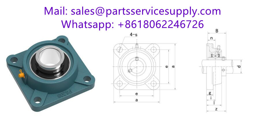 UCFS205-16 (Shaft Dia: 1 Inch) Square Flange Mounted Bearing Unit ...