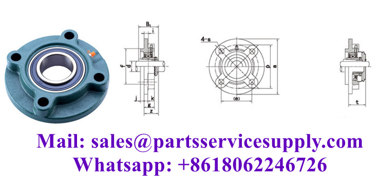 UKFC210+H2310 (Shaft Dia:45mm) Four Bolt Round Flange Unit With Adapter ...