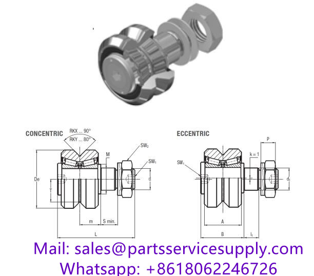 RKY72 Concentric Guide Roller Bearing (Size:36x72x100mm), RKY72 bearing ...