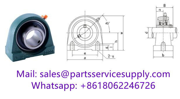 UCPG207-22 (Shaft Dia:1-3/8 Inch) Tapped Base Pillow Block Bearing, UCPG207-22 bearing 1-3/8xx ...