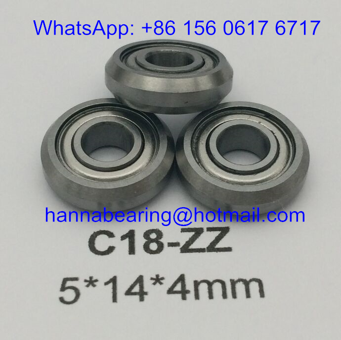 C18ZZ / C18-2RS / C18 Guide Roller Bearings 5x14x4mm, C18ZZ bearing ...