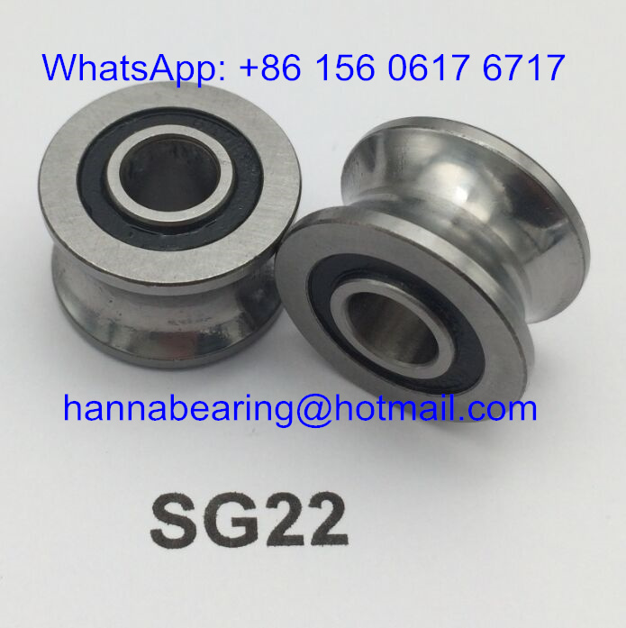 SG22 U-Groove Ball Bearing / SG22-2RS Rail Guide Bearings 8x22.5x14.5mm ...