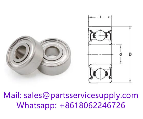 MR128ZZ (Alt P/N:L-1280ZZ) Deep Groove Ball Bearing Size:8x12x3.5mm, L ...