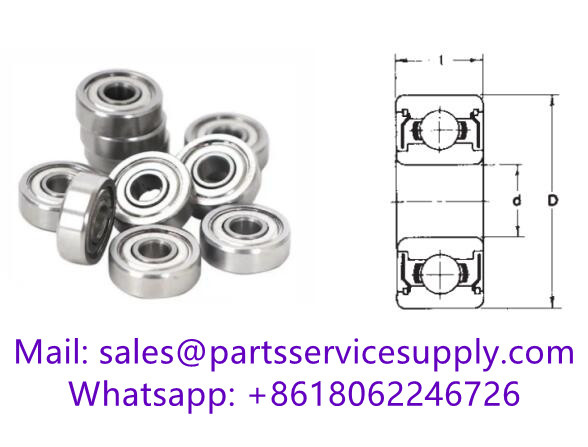 605ZZ (Alt P/N: R-1450ZZ) Metal Shield Miniature Ball Bearing Size ...