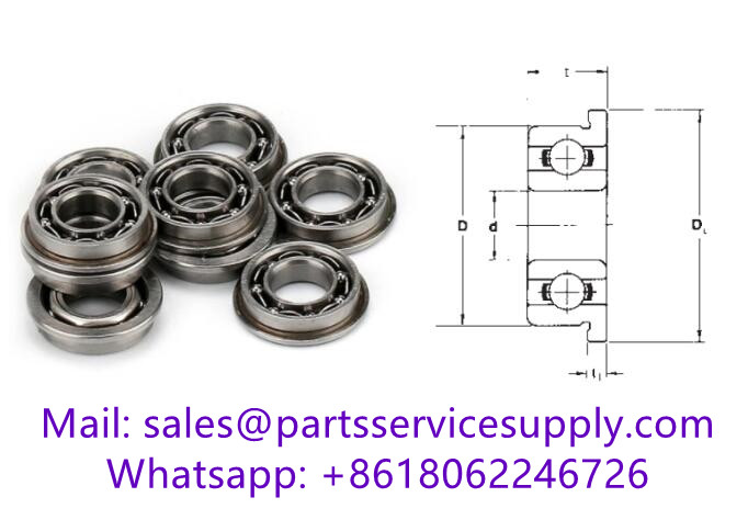 MF148 (Alt P/N:LF-1480) Flanged Deep Groove Ball Bearing Size:8x14x3 ...