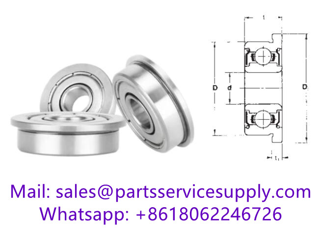F606ZZ (Alt P/N:RF-1760ZZ) Double Shielded Flange Deep Groove Ball ...