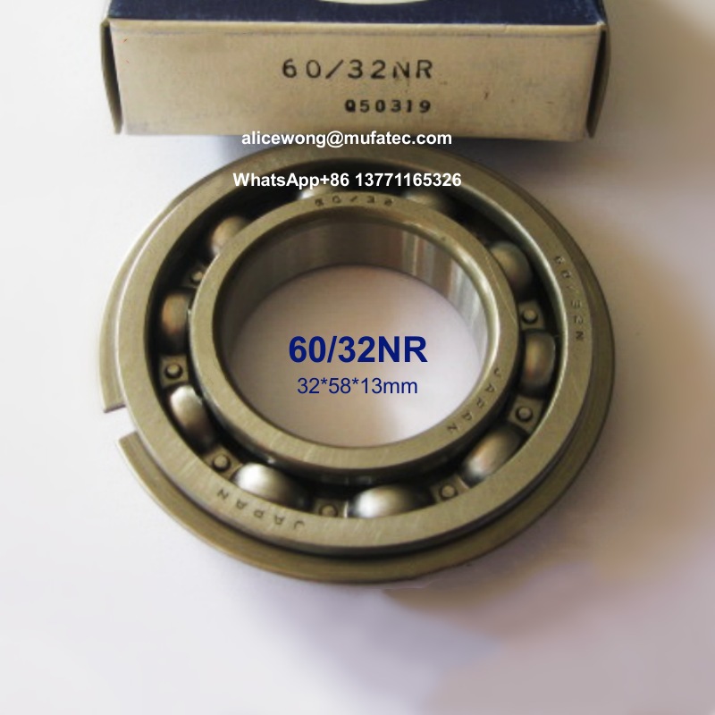 60/32NR Automotive Bearings Deep Groove Ball Bearings With Snap Ring 32 ...