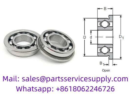F-695 Open Type Flanged Miniature Ball Bearing (Alt P/N: F695, RF-1350 ...