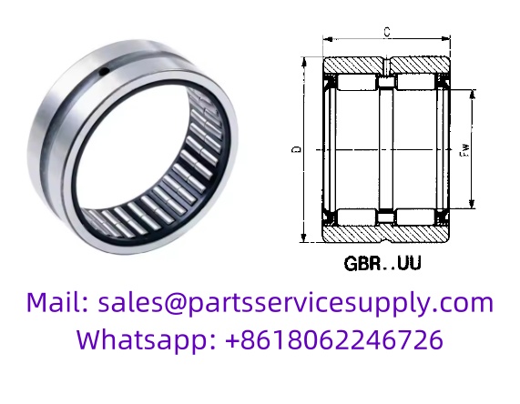GBR243320UU (Alt P/N: GR-24-SS) Needle Roller Bearing, GBR243320UU bearing 38.1x52.388x31.75 ...