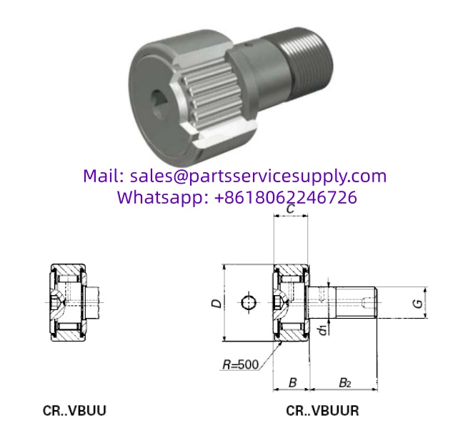 CR32VBUU Stud Type Track Roller (Alt P/N: CRSB-32, CF32PPSK, CF-2-SB ...