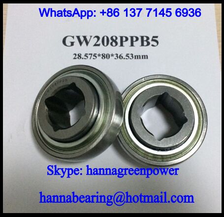 GW208PPB8 Square Bore Harrow Ball Bearing 28.575x80x36.5mm, GW208PPB8 ...