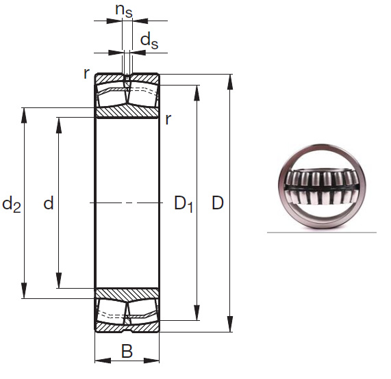 22315-E1 Spherical Roller Bearings 75*160*55mm, 22315-E1 bearing ...