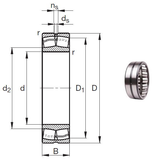 22208-E1 Spherical Roller Bearings 40*80*23mm, 22208-E1 bearing ...