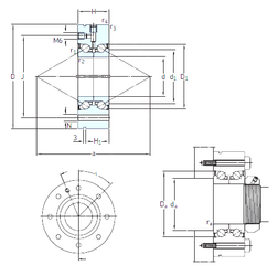 25x75x28 Axial angular contact ball bearings BEAM 25/75/C SQP60 SNFA ...
